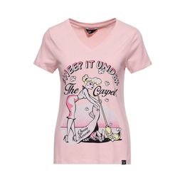 Queen Kerosin T-Shirt Sweep it under the carpet in rosa | Gr.: XXL