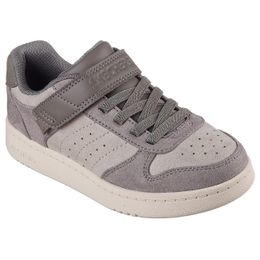 Sneaker Skechers "QUICK STREET", Damen, Gr. 33, beige (taupe), Lederimitat, Textil, Schuhe Sneaker, Retro Sneaker mit Klettverschluss, Gr&ouml;&szlig;enschablone zum Download