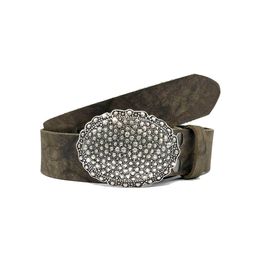 Koppelgürtel, Damen, Gr. 110, grau, Rindsleder, RETTUNGSRING BY SHOWROOM 019, unifarben, vintage, Gürtel, Vintage-Look, Vollrindleder