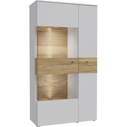 FORTE Vitrine »Como« Highboard, LED Beleuchtung Einlegeböden, Glastüre, Soft Close Mauvella Eiche / Secret Grey Erleben Sie moderne Eleganz mit...