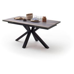 MCA furniture Esstisch »Nagano« Esstisch Glas-Keramik mit Stirnauszug Holzoptik barrique + Schwarz Matt lackiert + Holzoptik barrique Tischplatte...