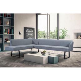 exxpo - SOFA FASHION Eckbank »Americano« mit Keder und Metallfüßen, Bezug in verschiedenen Qualitäten silver