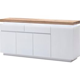 MCA furniture Sideboard »Romina« mit LED Beleuchtung weiß dimmbar, inkl. Fernbedienung weiß matt Sideboard in MDF weiß matt lackiert