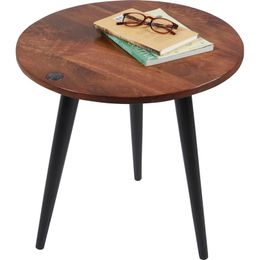 Tom Tailor HOME Beistelltisch »T-WOOD TABLE MEDIUM« Beistelltisch mit Knopfdetail, dunkles Mangoholz und schwarze Beine natur/schwarz 0
