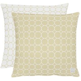 Apelt Dekokissen »3973« Wendekissenhülle mit Füllung, 1 Stück beige/weiß + Kreise Bezug: 100% Polyester. Füllung: 100% Baumwolle B/L: 45 cm x 45 cm