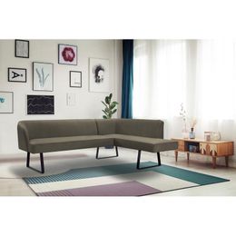 exxpo - SOFA FASHION Eckbank »Americano« mit Keder und Metallfüßen, Bezug in verschiedenen Qualitäten taupe