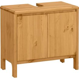 OTTO products Waschbeckenunterschrank »Jorrick« Breite 60 cm, Kiefer mit Bio Öl/Wachs behandelt, Siphonausschnitt natur