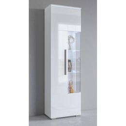 Inosign Vitrine »India, Höhe 160cm stilvolle Glasvitrine mit verstellbare Glasböden« Standvitrine 1Trg, viel Stauraum ohne Beleuchtung weiß/weiß...
