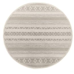 the carpet Teppich &raquo;Calgary round&laquo; rund 1 mm H&ouml;he moderner robuster In und Outdoor Teppich beige Polypropylen