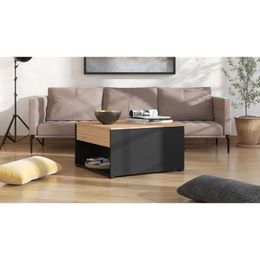 Home Affaire Couchtisch »Taranto Kaffeetisch, 80 cm, quadratische Form, modern design« höhenverstellbar Tischplatte, geschlossenes Fach, schwarz...