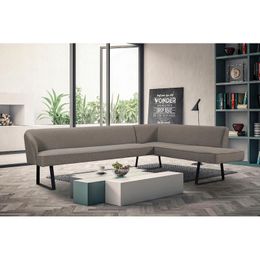 exxpo - SOFA FASHION Eckbank »Americano« mit Keder und Metallfüßen, Bezug in verschiedenen Qualitäten melange