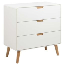 ACTONA GROUP Sideboard »Lowell« 3 Schubladen mit Dämpfung, nordischer Stil, Weiß, B: 80 cm weiß