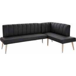 exxpo - SOFA FASHION Eckbank »Costa, moderne Rückensteppung, bequem und elegant, hoher Holzfuß« hochwertig verarbeitet, Frei im Raum stellbar schwarz