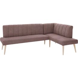 exxpo - SOFA FASHION Eckbank »Costa, moderne Rückensteppung, bequem und elegant, hoher Holzfuß« hochwertig verarbeitet, Frei im Raum stellbar...