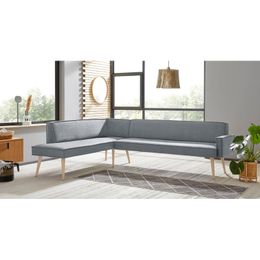 exxpo - SOFA FASHION Eckbank »Lungo, moderne Kedernaht, bequem und elegant, hoher Holzfuß« hochwertige Detailverarbeitung, frei im Raum stellbar...
