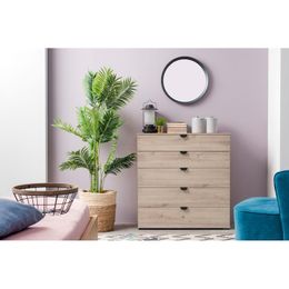 Inosign Sideboard »Duero« Kommode mit 5 Schubkästen, Breite 90 cm grau Eiche 4 Schubkästen