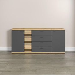Inosign Sideboard »Galway« Kommode mit angesagter Rillenoptik und Soft-Close - 186/42/85 cm