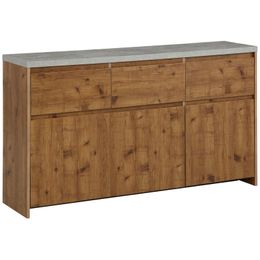 Home Affaire Highboard »Maribo« Kommode im modernen Landhaus-Stil, mit Betontopplatte, Breite 140 cm naturfarben Home Affaire – Idyllisch,...