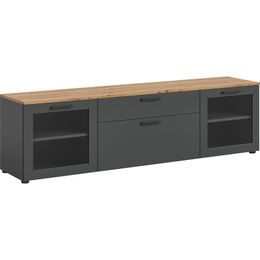 Inosign Lowboard »SALKIN, Breite 185 cm, 2 Türen mit ESG-Ornamentglas, 1 Schubkasten« TV-Möbel, TV-Schrank, TV-Lowboard, Mediaboard, Vitrine,...
