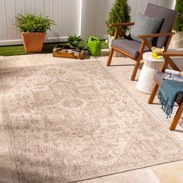 LIVABLISS Teppich »LEMARK« rechteckig 4 mm Höhe Teppich In- /Outdoor Boho Jute-Optik, Balkon, Terrasse, Garten, Beige Neutral Obermaterial: 100%...