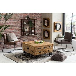 Sit Couchtisch &raquo;Rustic&laquo; im factory design, Breite 90 cm, Shabby Chic, Vintage, quadratisch natur/print