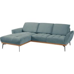 exxpo - SOFA FASHION Ecksofa »Palic, inkl. Rückenverstellung, bequem, elegant, Breite 245cm, L-Form« blau-grün