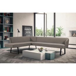 exxpo - SOFA FASHION Eckbank »Americano« mit Keder und Metallfüßen, Bezug in verschiedenen Qualitäten melange