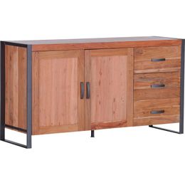GUTMANN FACTORY Sideboard &raquo;Alvara&laquo; Kommode mit Rattan Geflecht grau