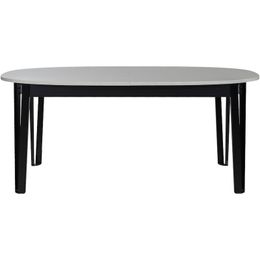 GAMI Esstisch &raquo;CRAFT&laquo; Ovale Tischplatte mit Erweiterung Mineral grau + schwarz + Mineral Grau
