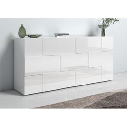 Inosign Sideboard &raquo;Dama Breite 181, Kommode 3 T&uuml;ren, Anrichte&laquo; Front in 3D-Optik, viel Stauraum, verschiedene Farben wei&szlig;