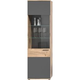 Inosign Vitrine &raquo;Riga&laquo; H&ouml;he 200 cm Nox Oak NB/Basalt grau NB Nox Oak NB