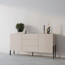 Inosign Sideboard »Jukon, Breite 150 bzw.180 cm, moderne grifflose Kommode« Schubladenschrank 2 Türen/3 Schubkästen, push-to-open-Funktion kaschmir