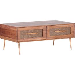 GUTMANN FACTORY Couchtisch &raquo;Bonnie&laquo; mit Wiener Geflecht natur/gold + natur