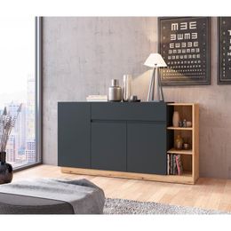 Inosign Kommode &raquo;Bristol&laquo; Breite ca. 163 cm Kosmos Anthrazit/Coast Evoke eichefarben