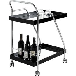 HAKU Servierwagen schwarz Glas, Metall