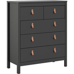 Home Affaire Kommode »Madrid, Aufbewahrung, Schubladenschrank, Stauraum« mit 5 Schubladen, Breite 82 cm, Höhe 99 cm schwarz matt Home Affaire -...