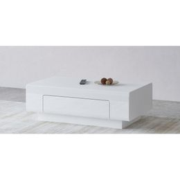 Inosign Couchtisch »Toledo, Breite 110cm eleganter Sofatisch mit Hochglanzelemente« Kaffeetisch mit 1 Schublade, Wohnzimmertisch weiß matt/weiß HG...