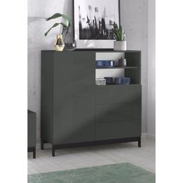 Inosign Highboard »Metis« Breite 110 cm anthrazit Hochglanz 1 Tür