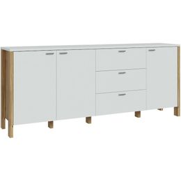 FORTE Sideboard »Saitama« Mauvella Eiche / Secret Grau großes Sideboard in moderner Trendfarbe