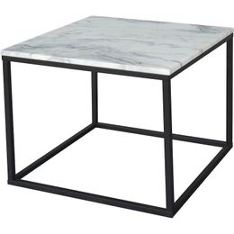 Sit Couchtisch Marmortisch, quadratisch wei&szlig;