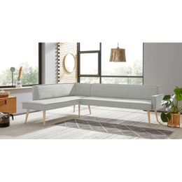 exxpo - SOFA FASHION Eckbank »Lungo, moderne Kedernaht, bequem und elegant, hoher Holzfuß« hochwertige Detailverarbeitung, frei im Raum stellbar...