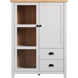 Home Affaire Highboard »Herzwill« Breite 97 cm, Höhe 130 cm, Stauraum, Türen und Korpus, mattes Grau Lichtgrau Melamin/Artisan Eiche NB 0