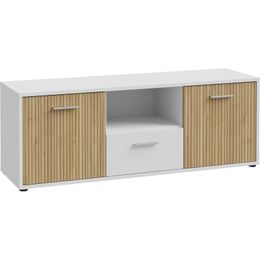 FORTE Lowboard »QuadroTV-Board, TV-Schrank« Weiß/ Lamela Eiche hell 0 moderner TV-Schrank