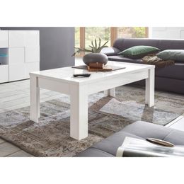 Inosign Couchtisch »Amalfi« 122 x 65 cm Weiß Hochglanz Lack + Weiß Hochglanz Lack + Weiß Hochglanz Lack 2,2 cm starke Tischplatte