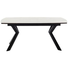 MCA furniture Esstisch &raquo;OSSANA Vierfu&szlig;tisch 180-260 cm&laquo; Einzelst&uuml;ck, Keramik,Metall,Stirnauszug,ausziehbar,Tischplatte 13 mm,8-10 Personen schwarz 