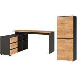 Germania B&uuml;rom&ouml;bel-Set &raquo;Lissabon&laquo; braun Spanplatte