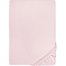 Biberna Spannbettlaken &raquo;Thea&laquo; aus Baumwolle, f&uuml;r Matratzen bis 25 cm H&ouml;he, Bettlaken, Spannbetttuch rosa Jersey-Elasthan, Obermaterial: 97% Baumwolle, 3% 