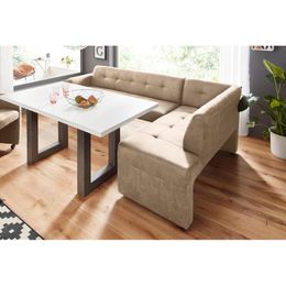 exxpo - SOFA FASHION Eckbank »Barista« Frei im Raum stellbar sahara 0