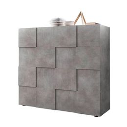Inosign Highboard »Dama Höhe 111 cm, Breite 121 cm, Kommode 2 Türen, Hochkommode« Front in 3D-Optik, viel Stauraum, verschiedene Farben beton-optik...