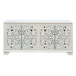 Home Affaire Sideboard »Kenmare« Kommode aus Mangoholz, dekorative Schnitzereien, Breite 170 cm creme